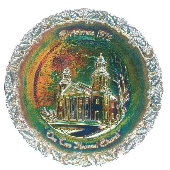 Fenton | Accents | Plate Fenton Iridescent Carnival Glass Christmas In ...